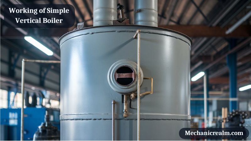 Working of Simple Vertical Boiler | Construction of Simple Vertical Boiler | Parts of a Simple ...