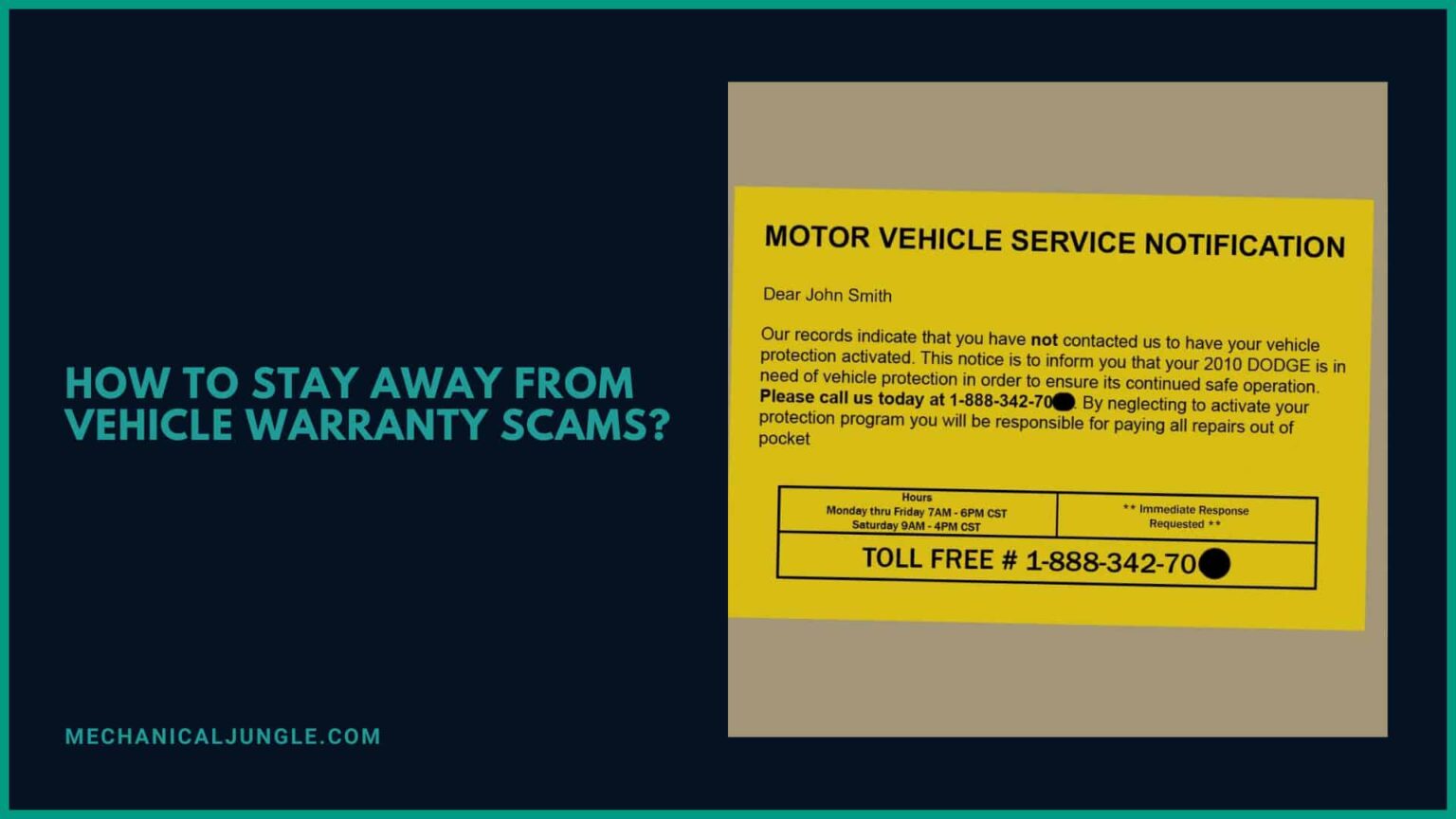 Motor Vehicle Service Notification | Scam or Legal Validity of Motor ...