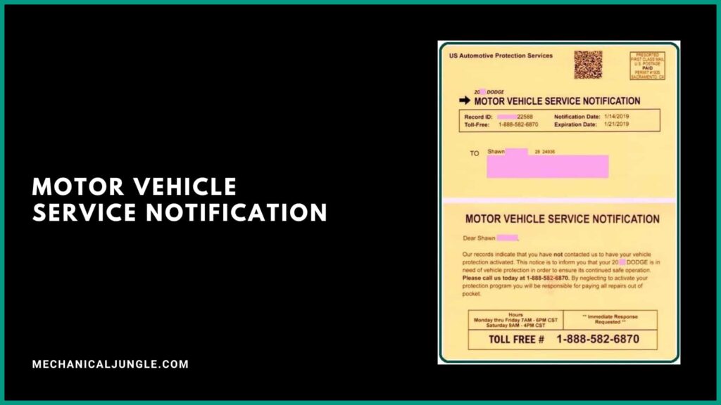Motor Vehicle Service Notification | Scam or Legal Validity of Motor ...