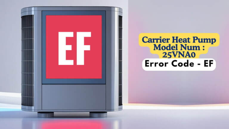 Carrier Heat Pump Model Num : 25VNA0, Error Code - EF